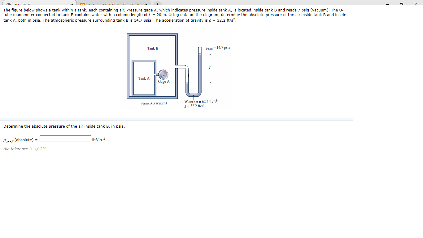Solved 1. a. IUC The figure below shows a tank within a | Chegg.com