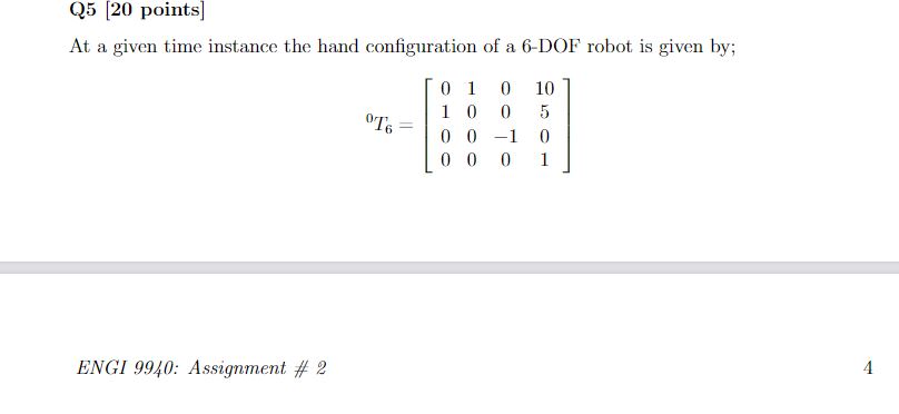 Solved At a given time instance the hand configuration of a | Chegg.com