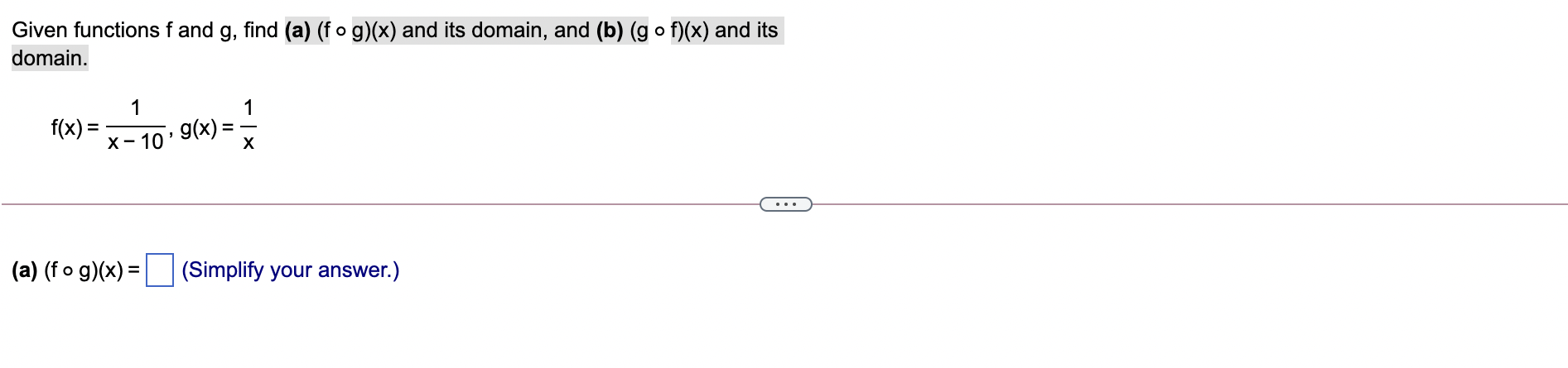 Solved Given functions f and g, find (a) (fog)(x) and its | Chegg.com