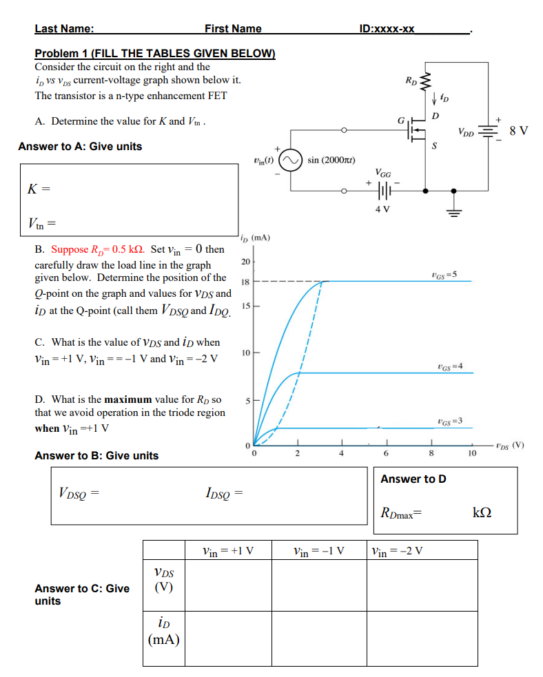 Problem 1 (FILL THE TABLES GIVEN BELConsider the | Chegg.com