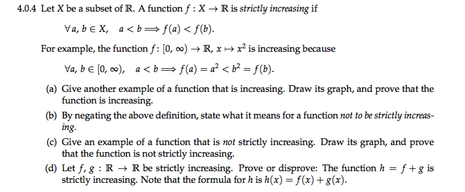 Solved 4.0.1 For each of the following functions f : A → B | Chegg.com