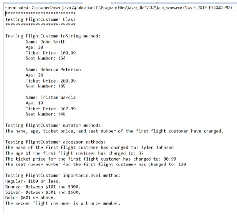 Solved For all classes, you need provide the accessor and | Chegg.com