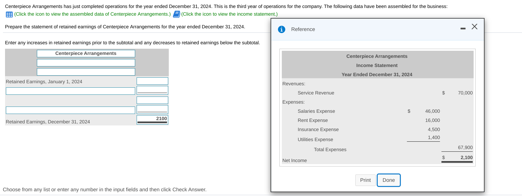 Solved Centerpiece Arrangements has just completed | Chegg.com