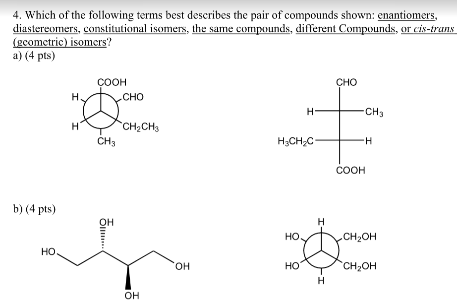 Solved Which of the following terms best describes the pair | Chegg.com