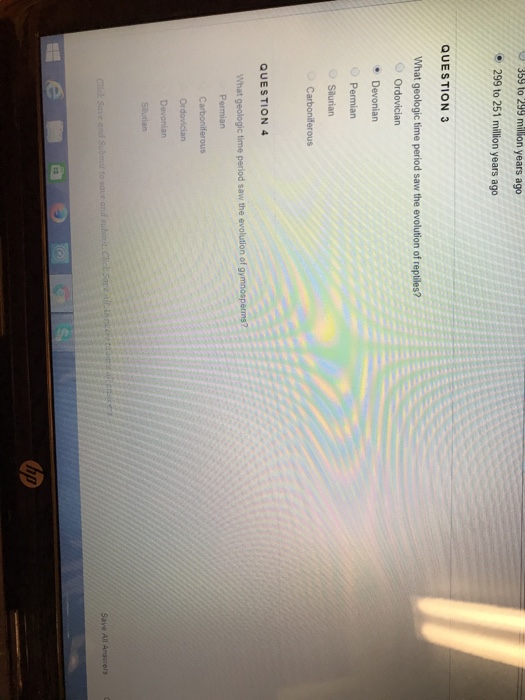 Solved 359 to 299 million years ago 299 to 251 million years | Chegg.com