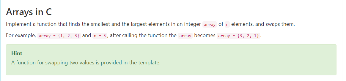 Solved Arrays in C Implement a function that finds the | Chegg.com