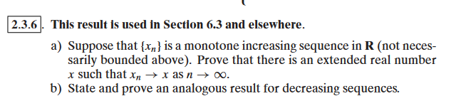 Solved (a) Suppose that {xn} is a monotone increasing | Chegg.com