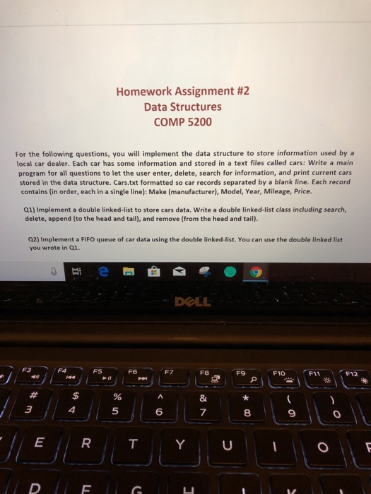 Solved Homework Assignment 2 Data Structures Comp 5200 For