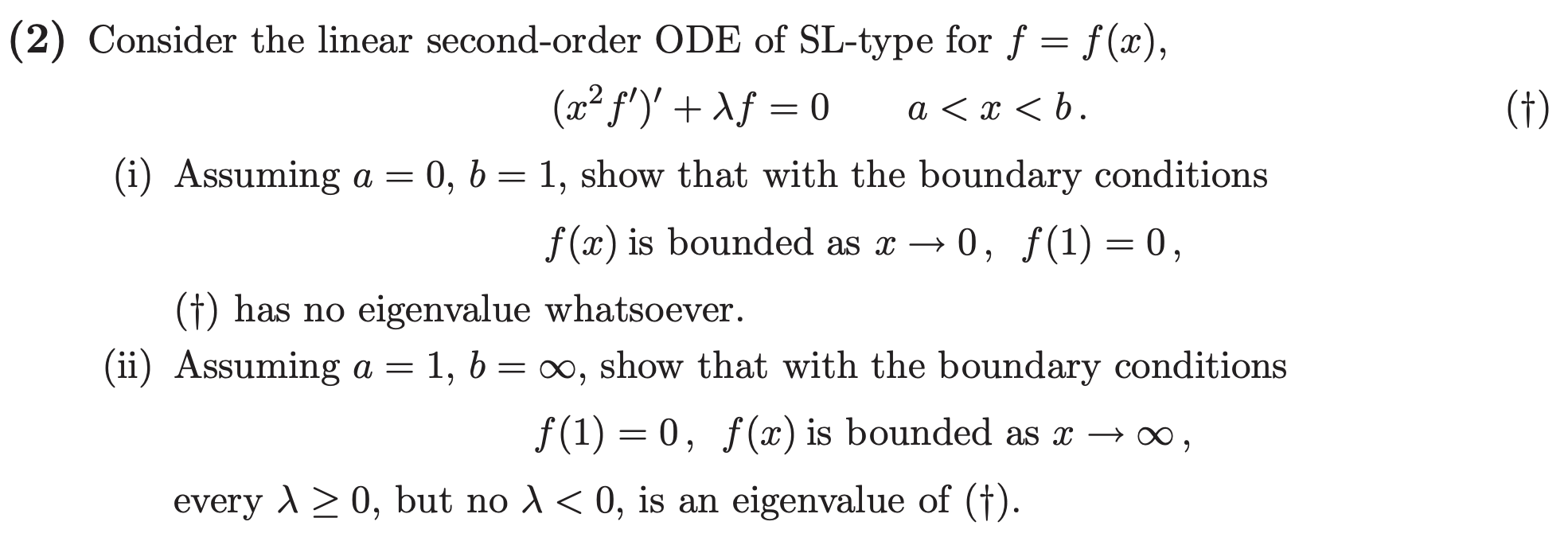 Solved (+) (2) Consider the linear second-order ODE of | Chegg.com
