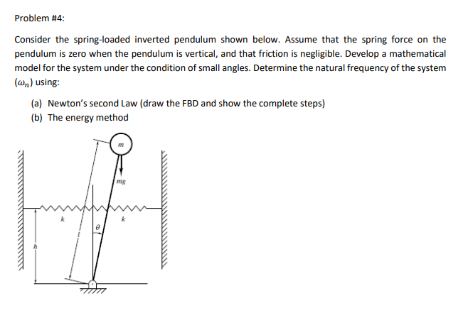 Problem \#4:Consider the spring-loaded inverted | Chegg.com