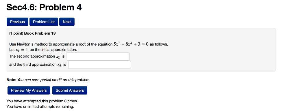Solved Sec4.6: Problem 4 Previous Problem List Next (1 | Chegg.com