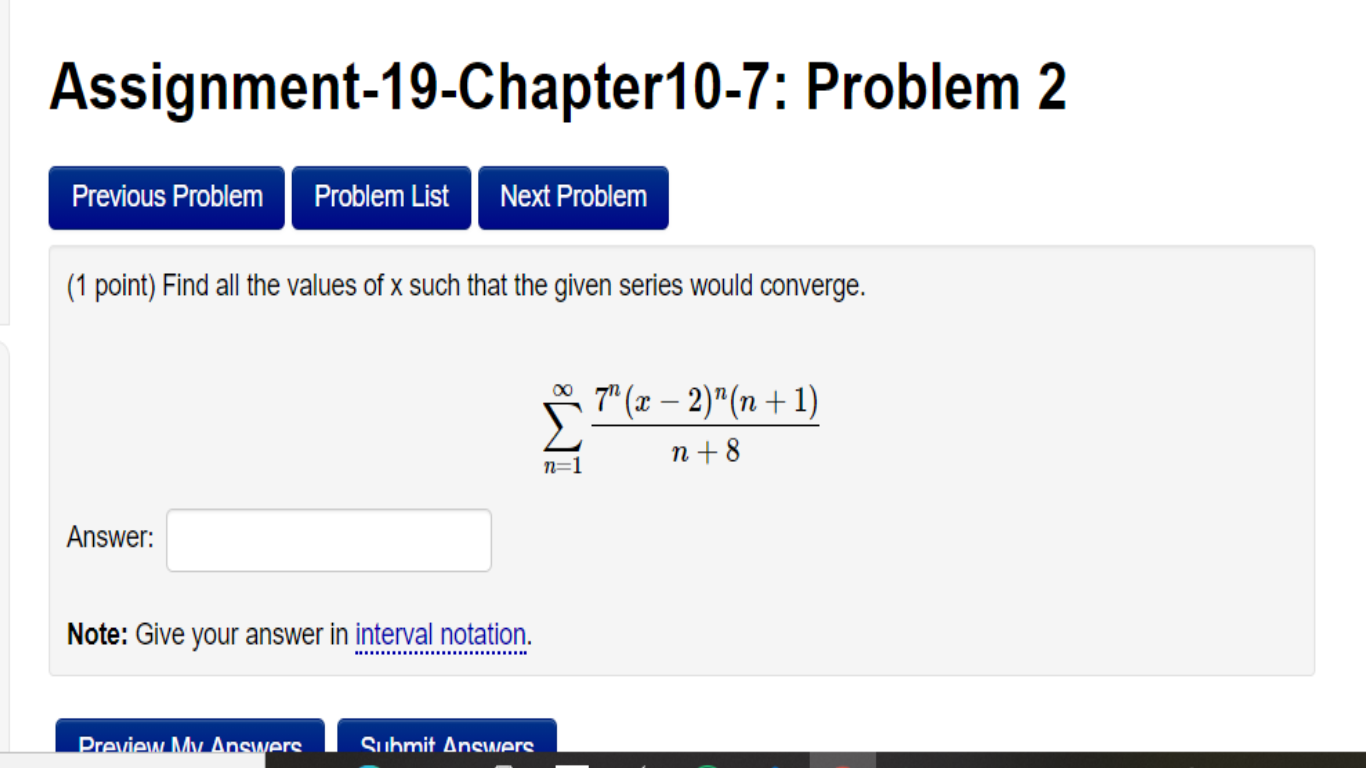 Solved Assignment-19-Chapter 10-7: Problem 2 Previous | Chegg.com