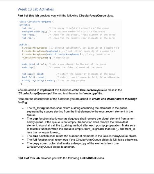Solved Week 13 Lab Activities Part I of this lab provides | Chegg.com