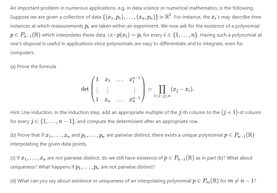 Solved An important problem in numerous applications, e.g. | Chegg.com