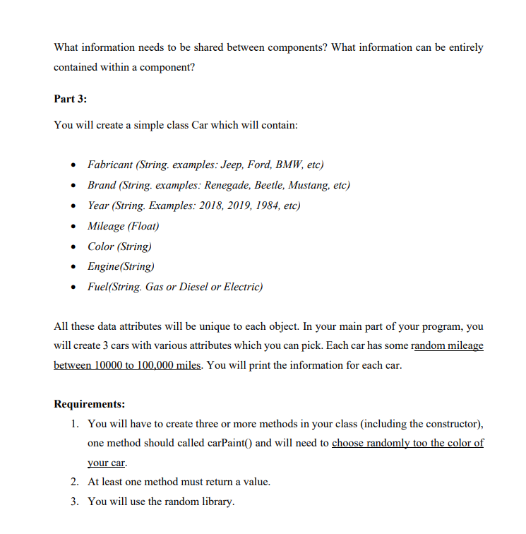 Solved Objectives • Practice Object Oriented Programming in | Chegg.com