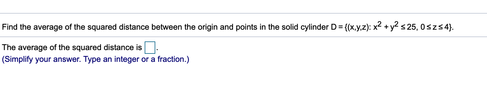 Solved Find the average of the squared distance between the | Chegg.com