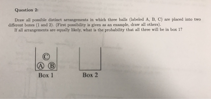 Solved Question 2: Draw all possible distinct arrangements | Chegg.com