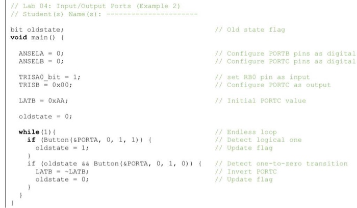 Solved 1 Lab 04: Input/Output Ports (Examp le 2) /Student | Chegg.com