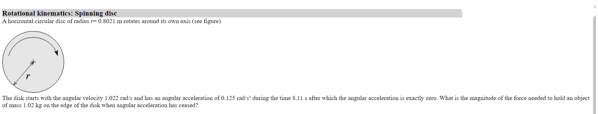 Solved Rotational kinematics: Spinning disc A horizontal | Chegg.com