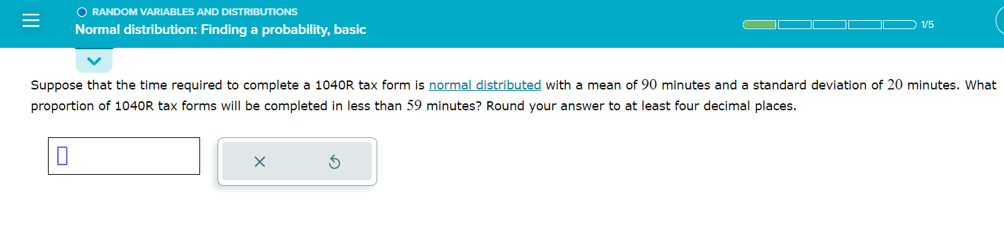 Solved Suppose that the time required to complete a 1040R | Chegg.com
