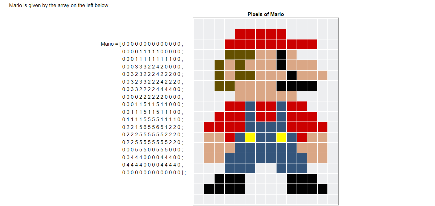 Solved Mario Is Given By The Array On The Left Belowrecall 