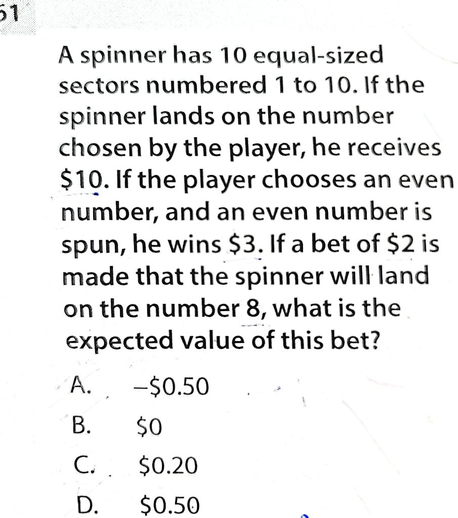 Solved A spinner has 10 equal-sized sectors numbered 1 to 10 | Chegg.com