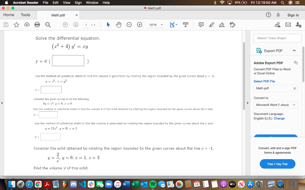 Solved Acrobat Reader File Edit View Sign Window Help 91% | Chegg.com