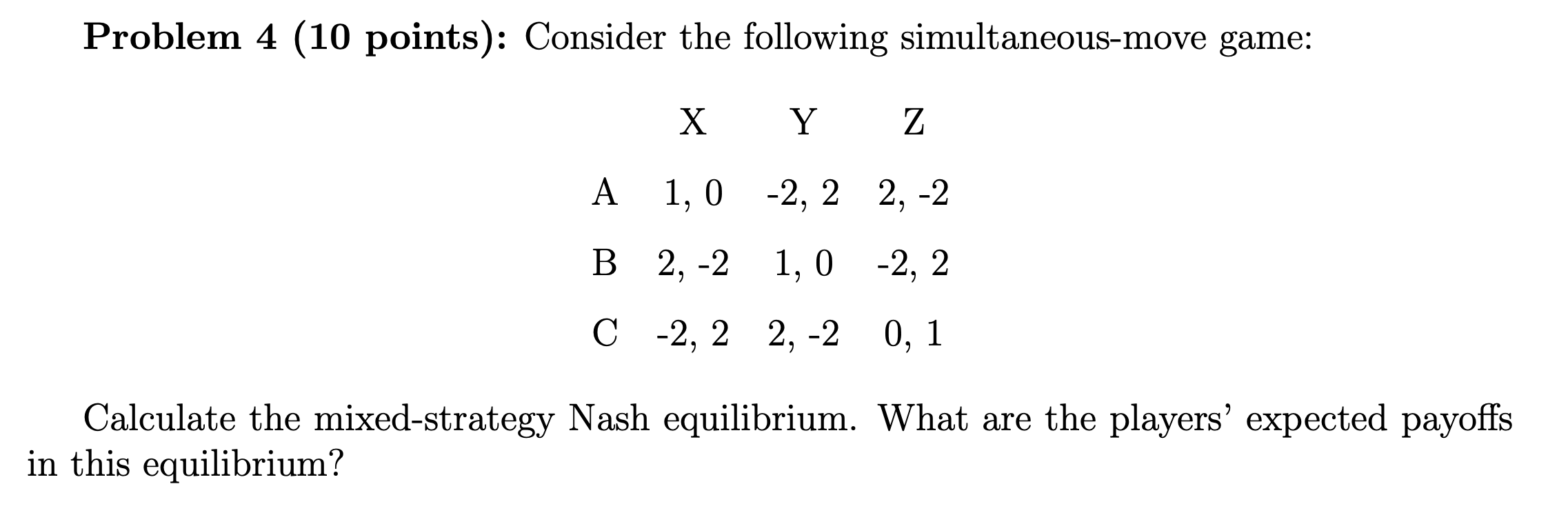 Solved Problem 4 (10 points): Consider the following | Chegg.com