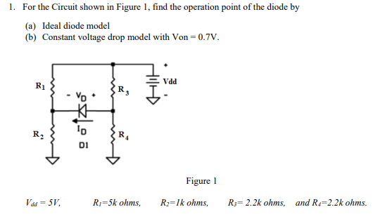 Solved 1. For the Circuit shown in Figure 1, find the | Chegg.com