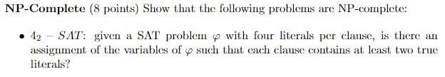 Solved NP-Complete (8 points) Show that the following | Chegg.com