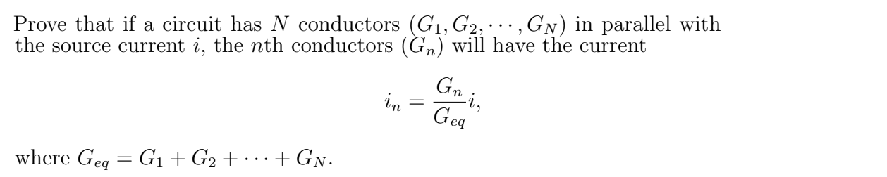 Solved Prove that if a circuit has N conductors (G1,G2,⋯,GN) | Chegg.com