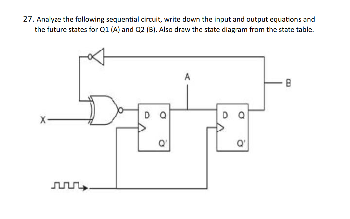 27._Analyze the following sequential circuit, write | Chegg.com