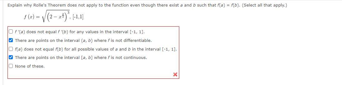 Solved Explain why Rolle's Theorem does not apply to the | Chegg.com