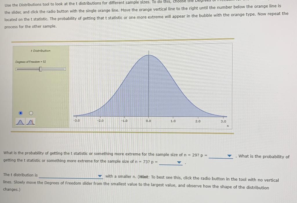 Solved 3. The t statistic, the t distribution, and sample | Chegg.com