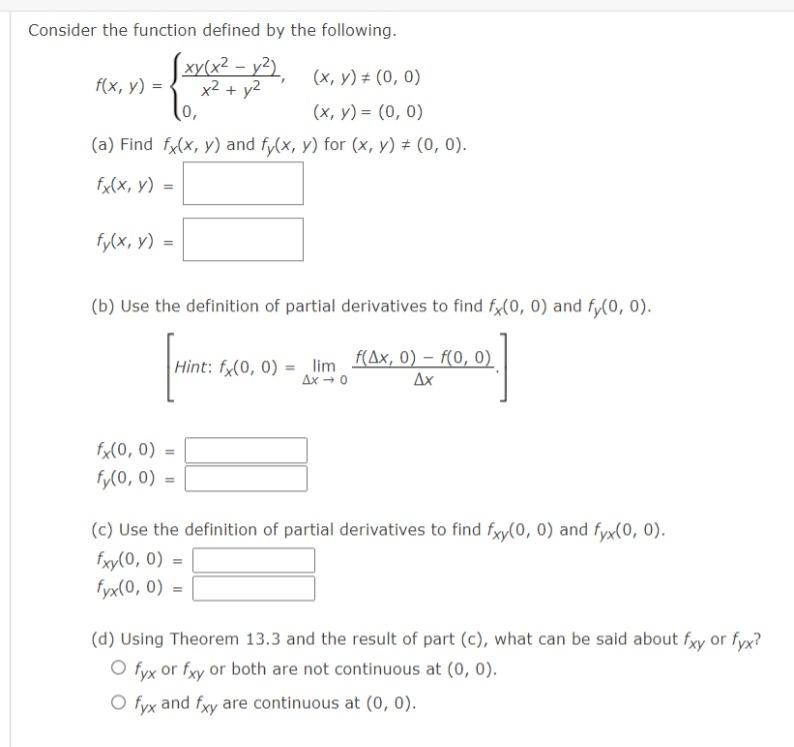 Solved Consider the function defined by the following. \[ | Chegg.com