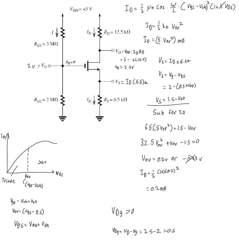 Solved The NMOS transistor in the circuit in the figure | Chegg.com