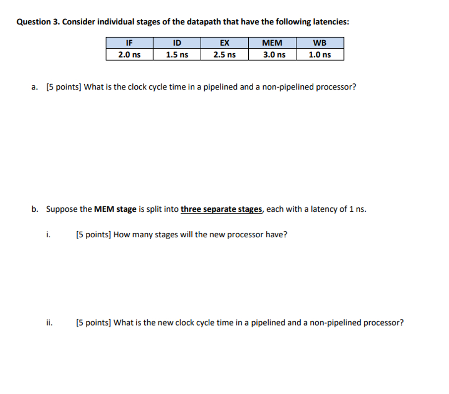 Solved Question 3. ﻿Consider individual stages of the | Chegg.com