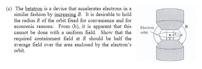 Solved 4. Betatron. A type of particle accelerator. The name | Chegg.com
