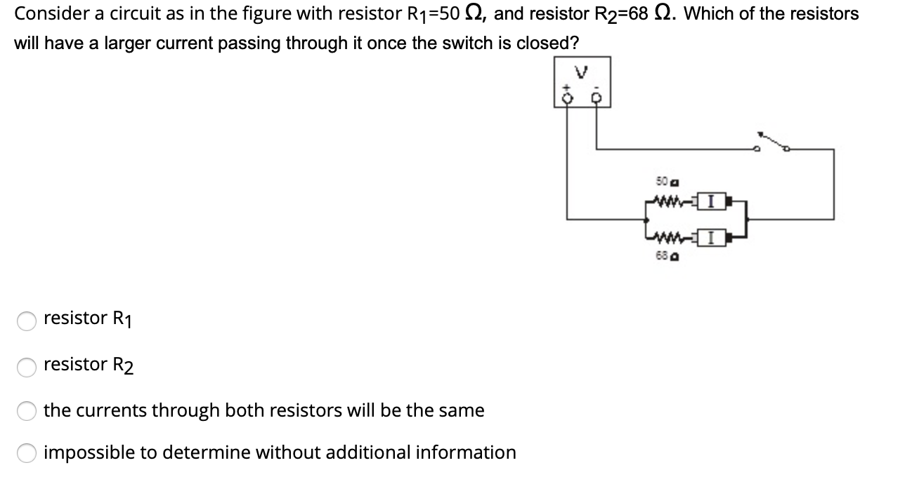 Solved Consider a circuit as in the figure with resistor | Chegg.com