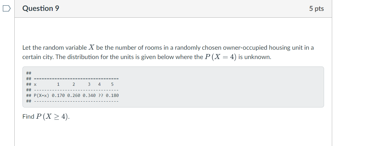 Solved Let the random variable X be the number of rooms in a | Chegg.com