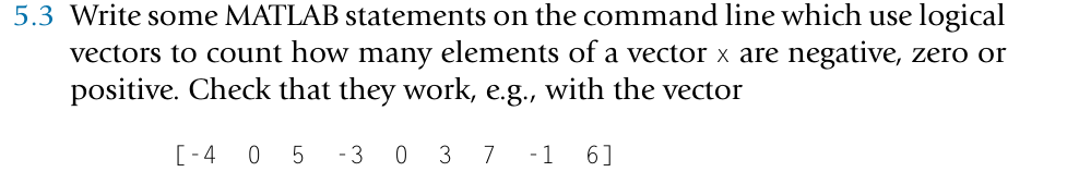 Solved 53 Write Some Matlab Statements On The Command Line 9617
