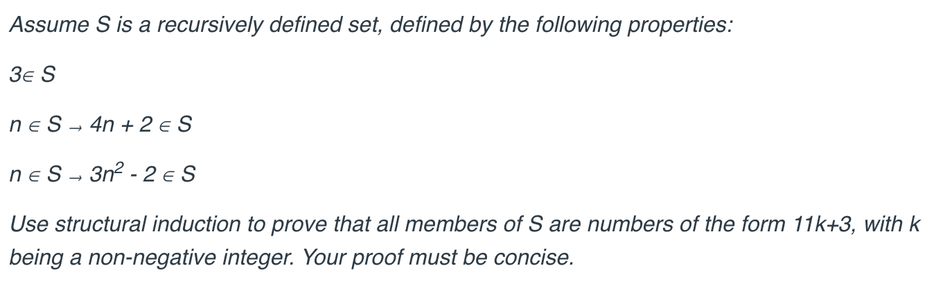 Solved Assume S is a recursively defined set, defined by the | Chegg.com Solved Assume S is a recursively defined set, defined by the | Chegg.com