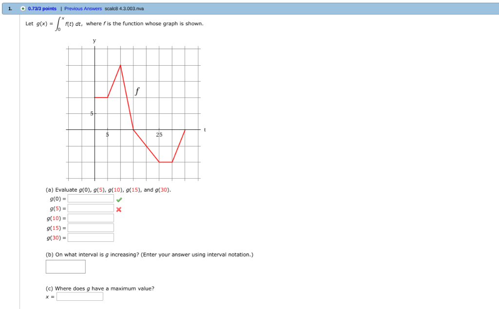 Solved 1 0.73/3 points | Previous Answers scalc8 4.3.003.nva | Chegg.com