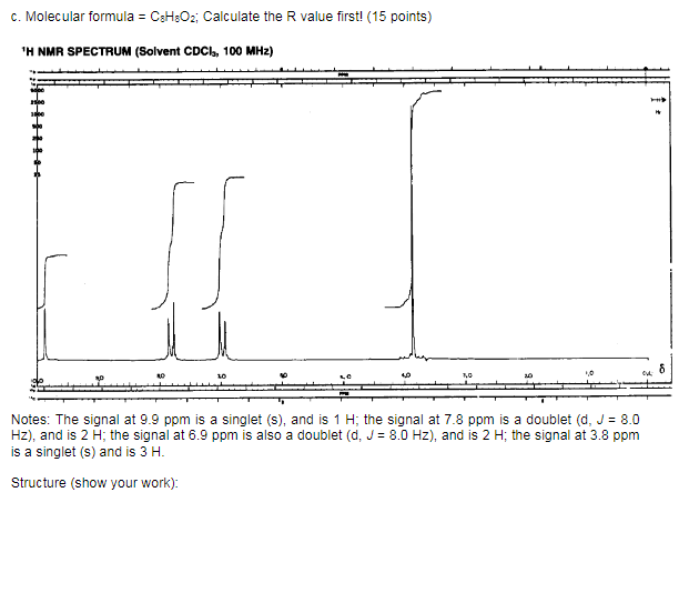 Solved C Molecular Formula C8h8o2 Calculate The R Value 8853