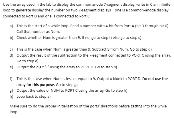 Use the array used in the lab to display the common | Chegg.com