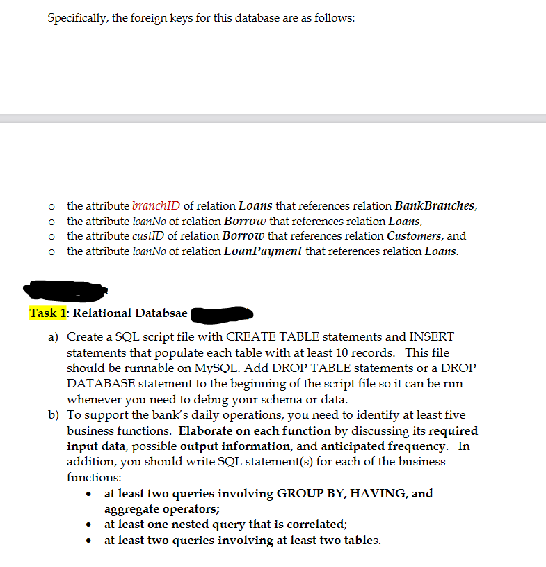 Solved Consider the below schema of the local bank (primary | Chegg.com
