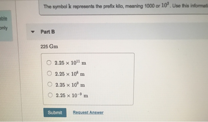 Solved The symbol k represents the prefix kilo, meaning 1000 | Chegg.com