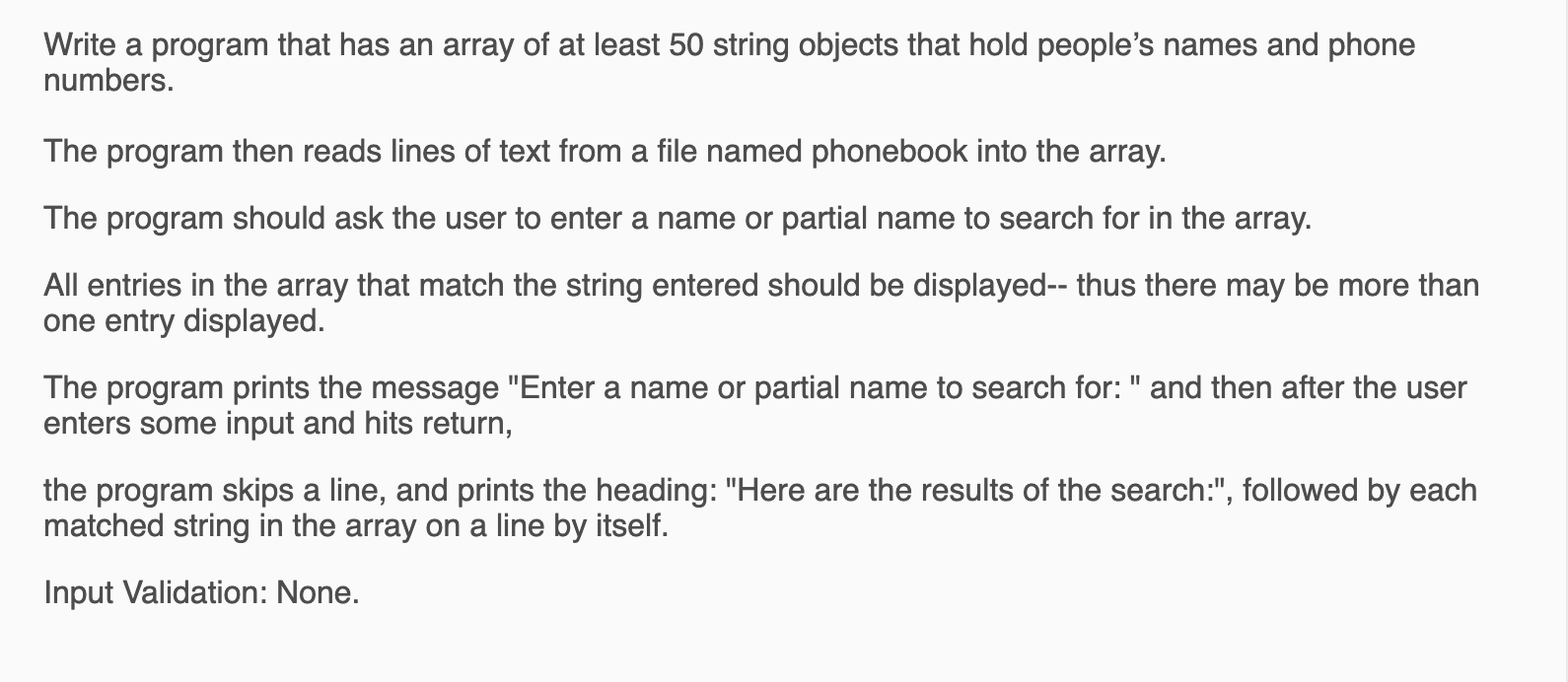 Solved Write A Program That Has An Array Of At Least 50 2707