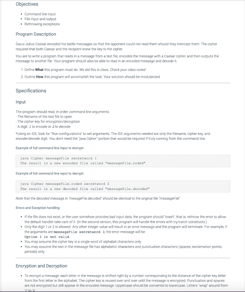 Solved - Command line input - File input and output - | Chegg.com