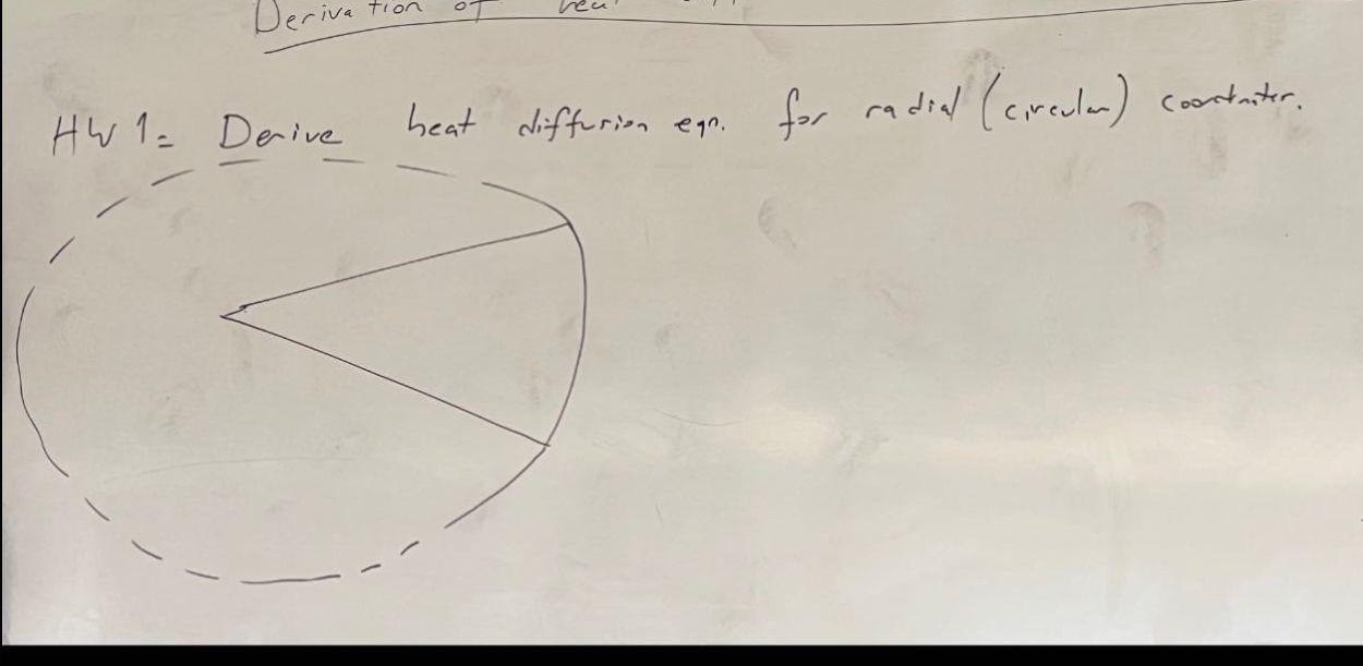 Solved HW1= Derive heat diffurion en. for radial (cireula) | Chegg.com